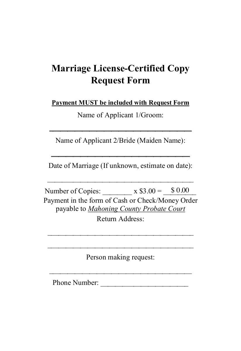 Marriage License-Certified Copy Request Form | Fill and sign online ...