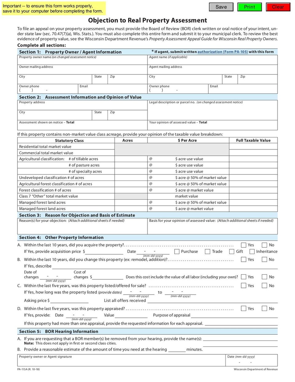 Form PA-115A | Fill and sign online with Lumin