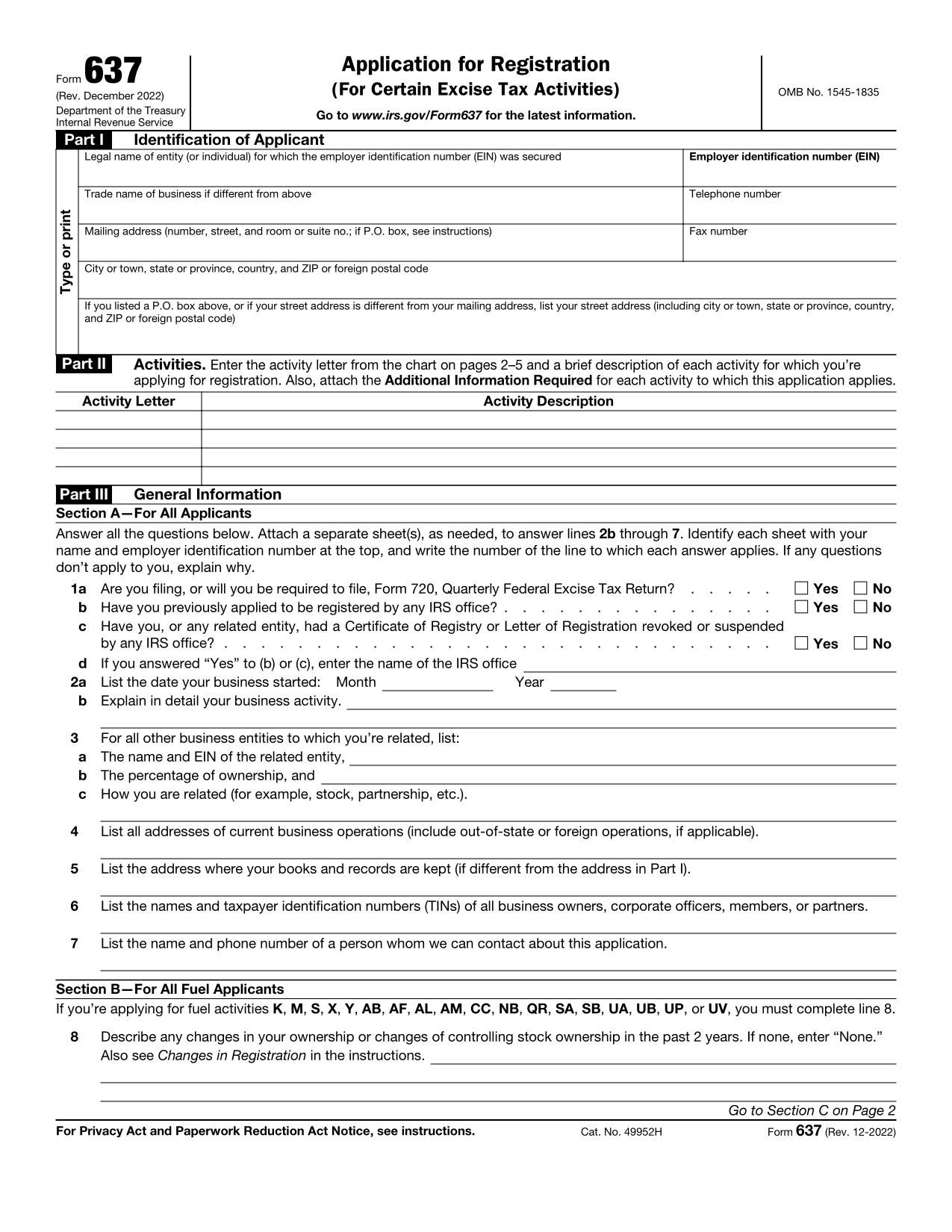 Form 637 - 2022 | Fill and sign with Lumin