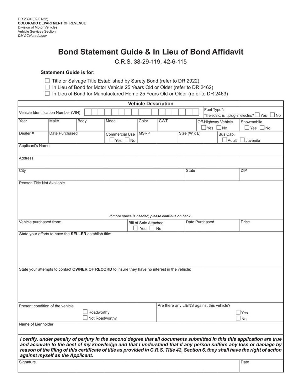 Form DR 2394 (2022) | Fill and sign with Lumin