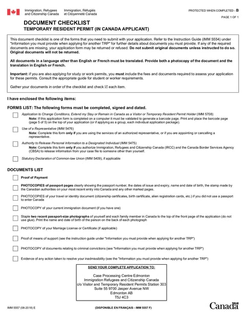 Form IMM5557E | Fill and sign online with Lumin