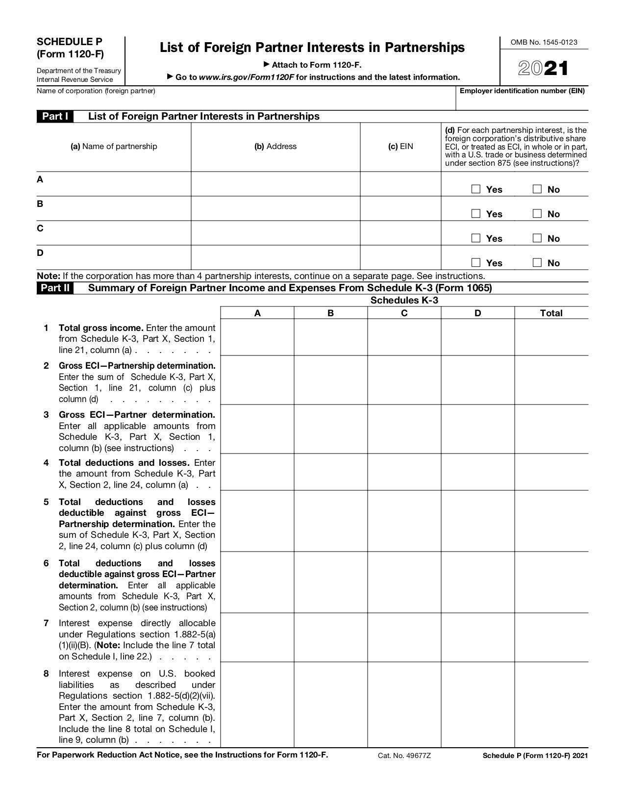 Schedule P (Form 1120-F) | Fill and sign online with Lumin