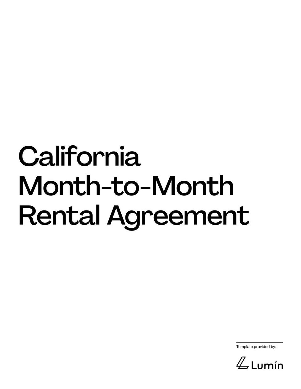California Month to Month Rental Agreement Template | Fill and sign ...