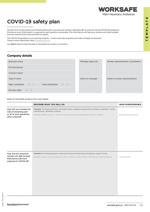 COVID-19 Safety Plan Form | Fill and sign online with Lumin