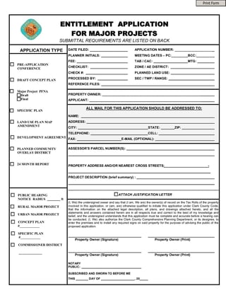 Entitlement Application for Major Projects | Fill and sign online with ...