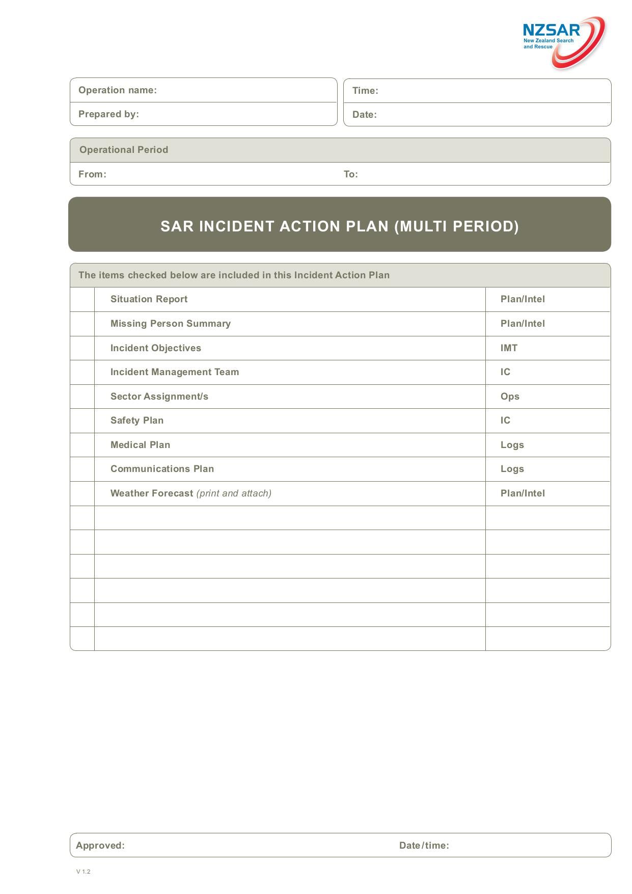 SAR Incident Action Plan Multi Period | Fill and sign online with Lumin