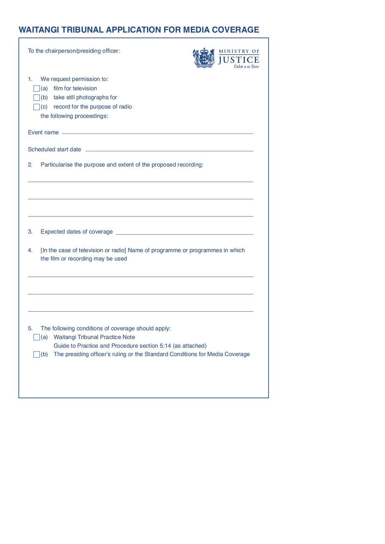 WT Application for Media Coverage and Guide | Fill and sign online with ...
