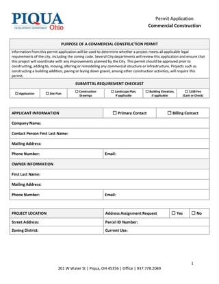 Commercial Construction Permit Application | Fill and sign online with ...