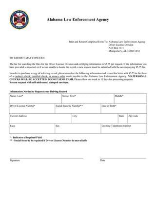 Alabama Driver Record Request Form | Fill and sign online with Lumin