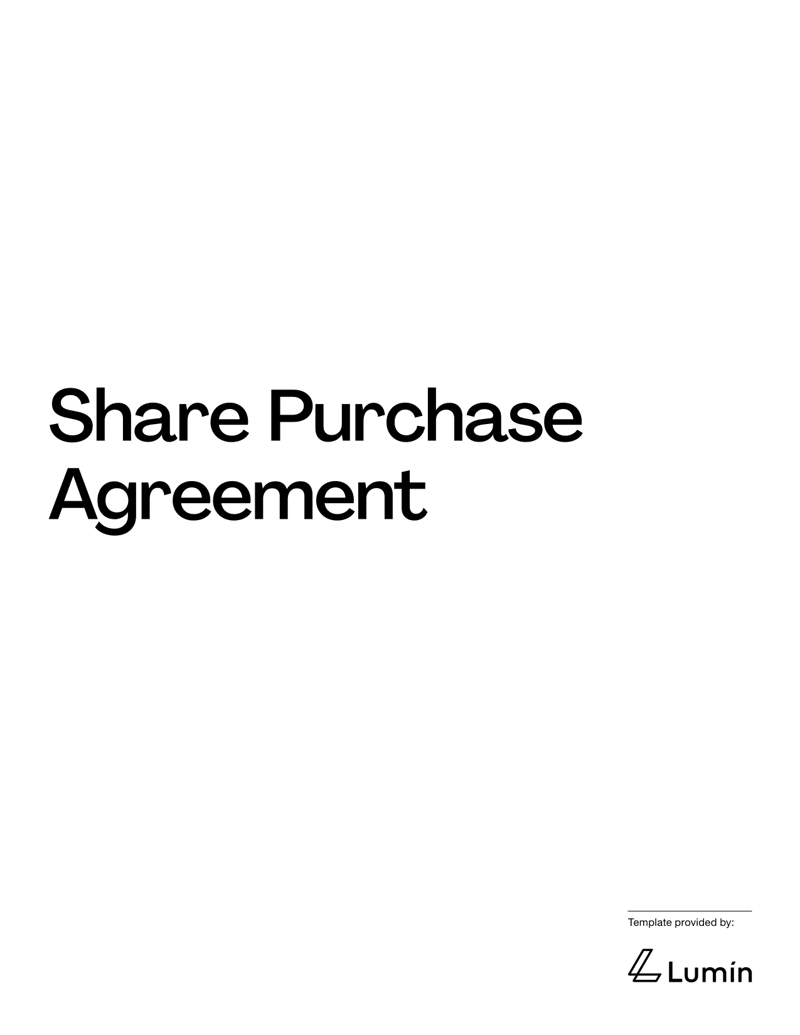 Share Purchase Agreement Template | Fill and sign with Lumin