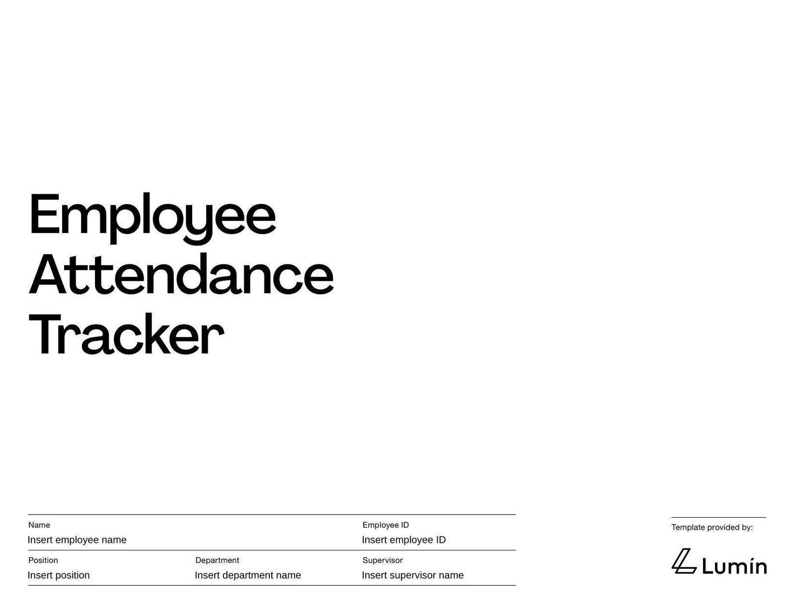 Employee Attendance Tracker Template | Fill and sign with Lumin