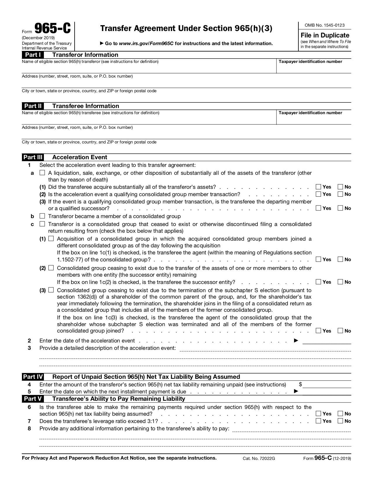 Form 965-C | Fill and sign online with Lumin