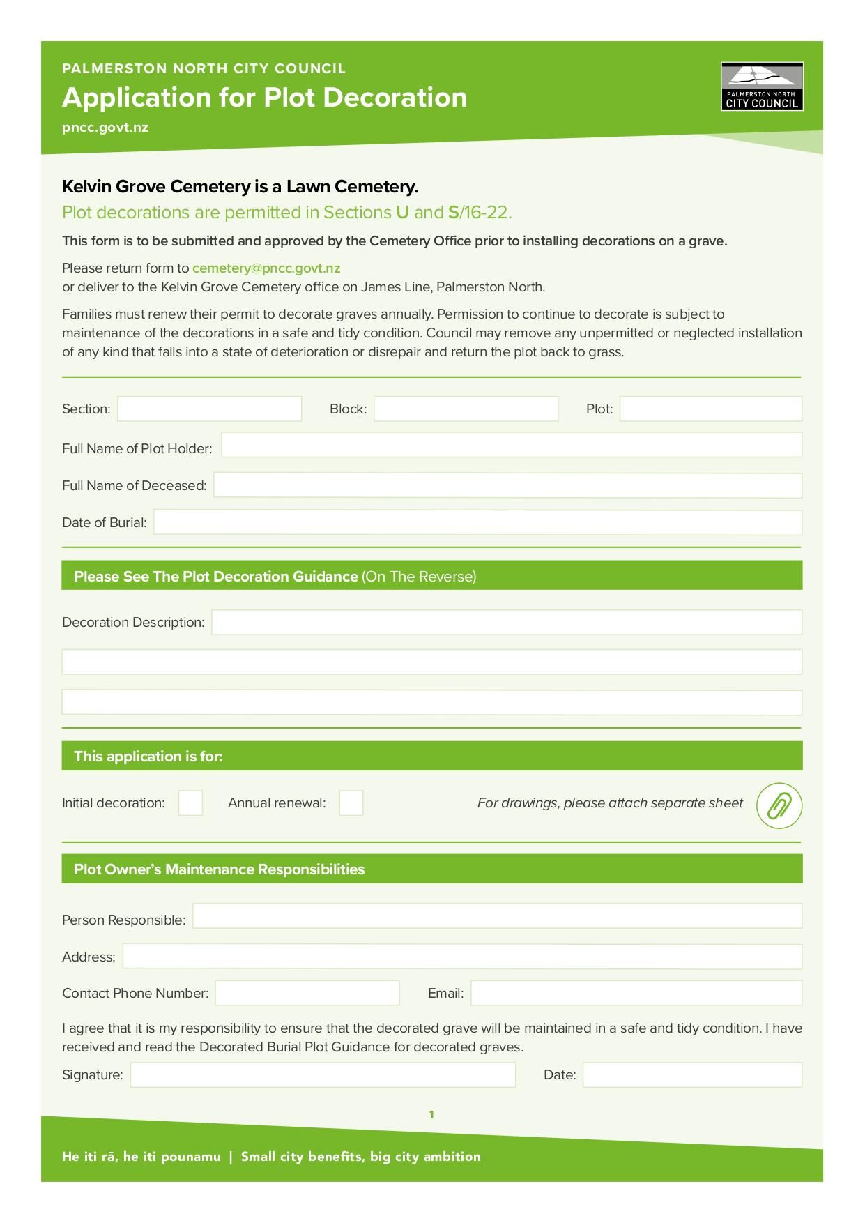 Application for Plot Decoration | Fill and sign online with Lumin