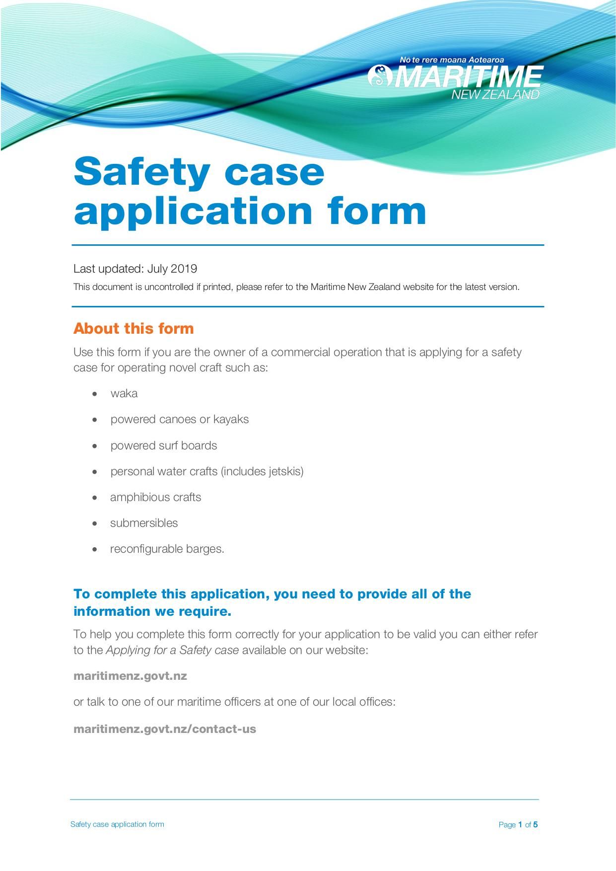 Safety Case Application Form | Fill and sign online with Lumin