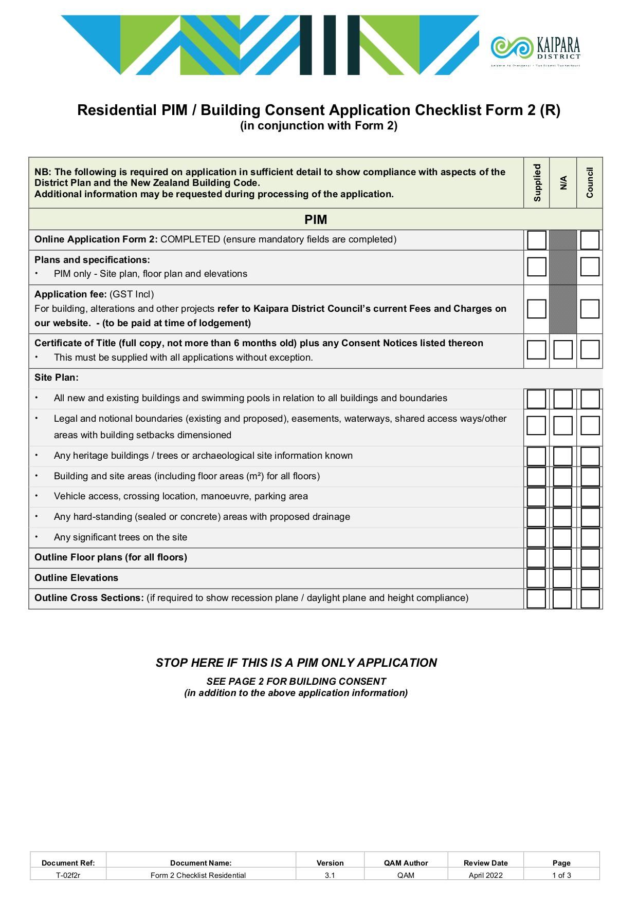 PF Form 2 (R) Residential Checklist | Fill and sign online with Lumin