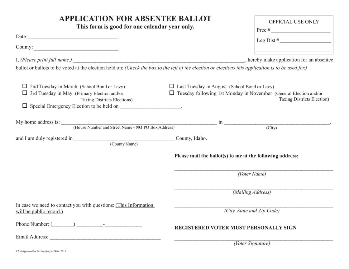Absentee Request Form | Fill and sign online with Lumin