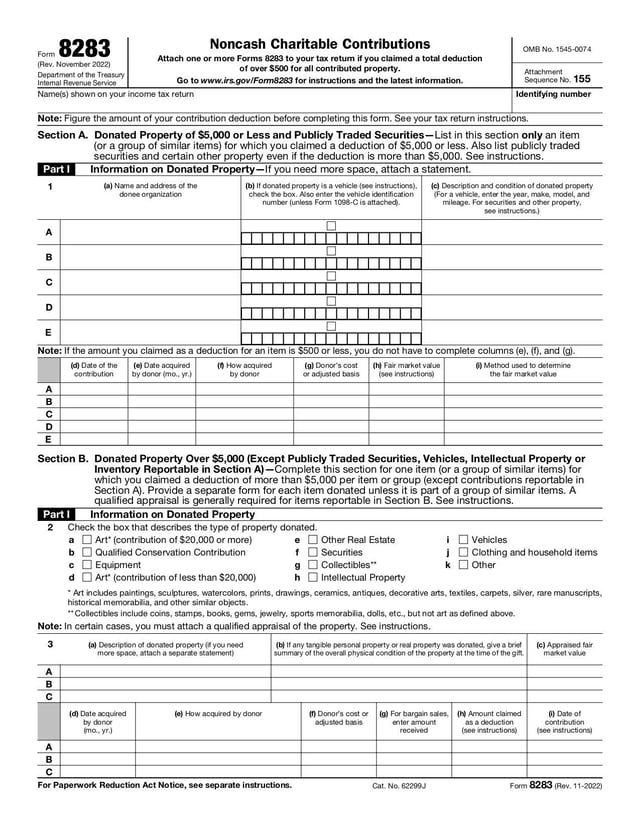 Form 8283 | Fill and sign online with Lumin