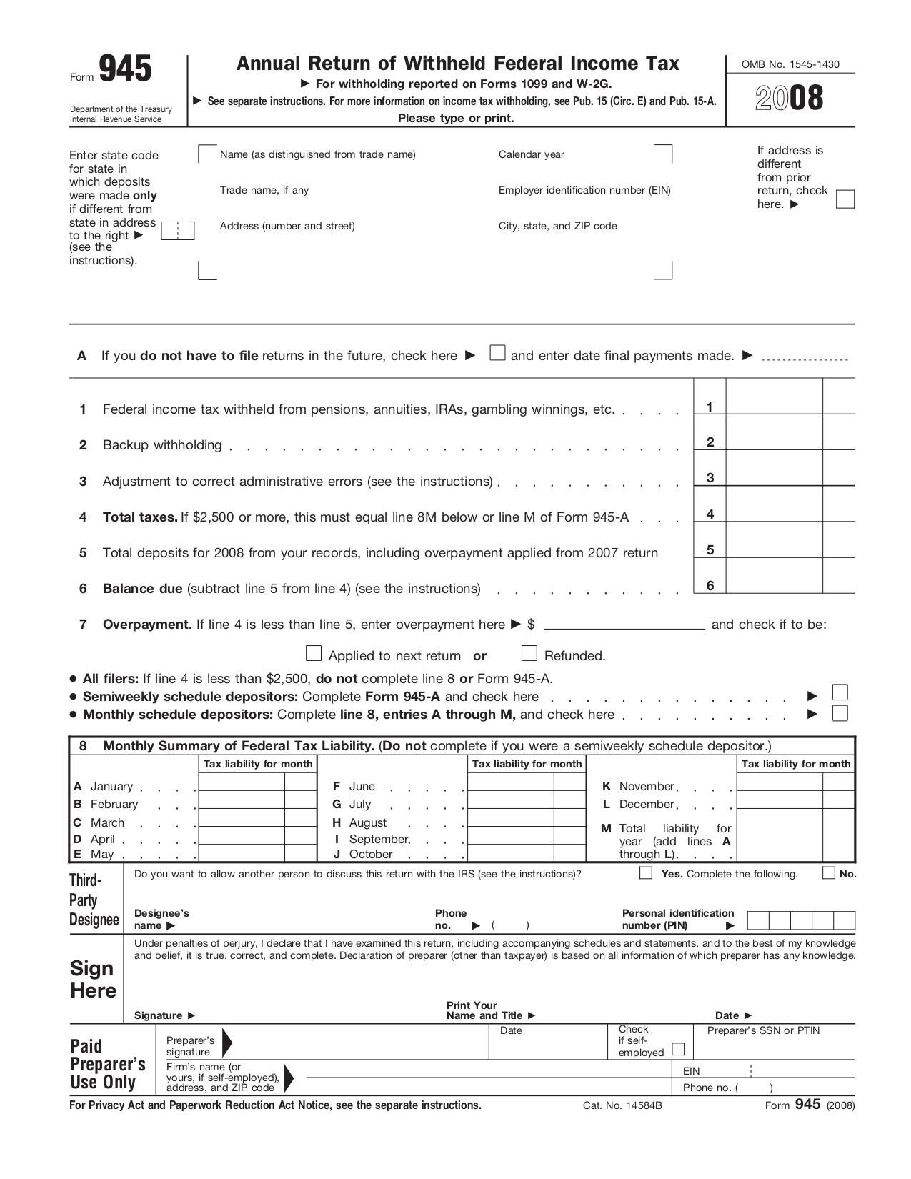 Form 945 | Fill and sign online with Lumin