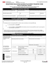 Registered Education Savings Plan (RESP) Transfer Form | Fill and sign ...