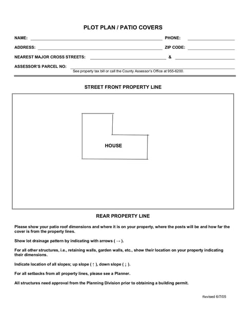 Plot Plan Patio Cover | Fill and sign online with Lumin
