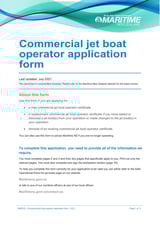 Commercial Jet Boat Operator Application Form | Fill and sign online ...