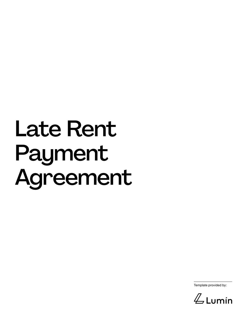 Late Rent Payment Agreement Form Template | Fill and sign with Lumin