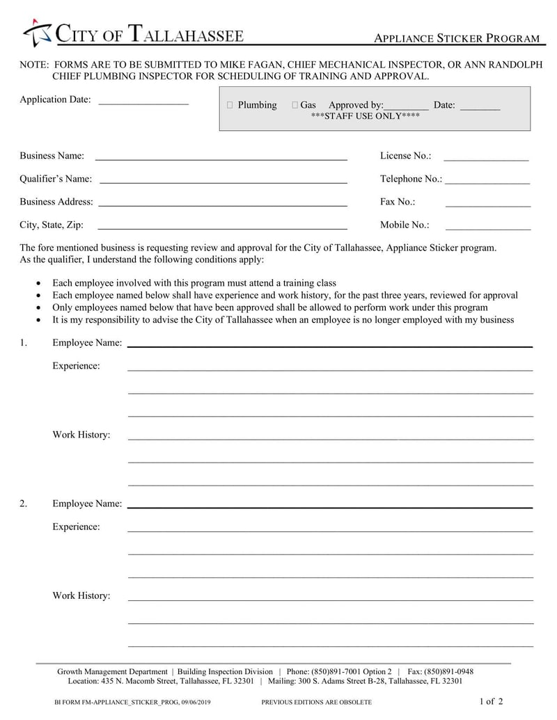 City of Tallahassee Appliance Sticker Program | Fill and sign with Lumin