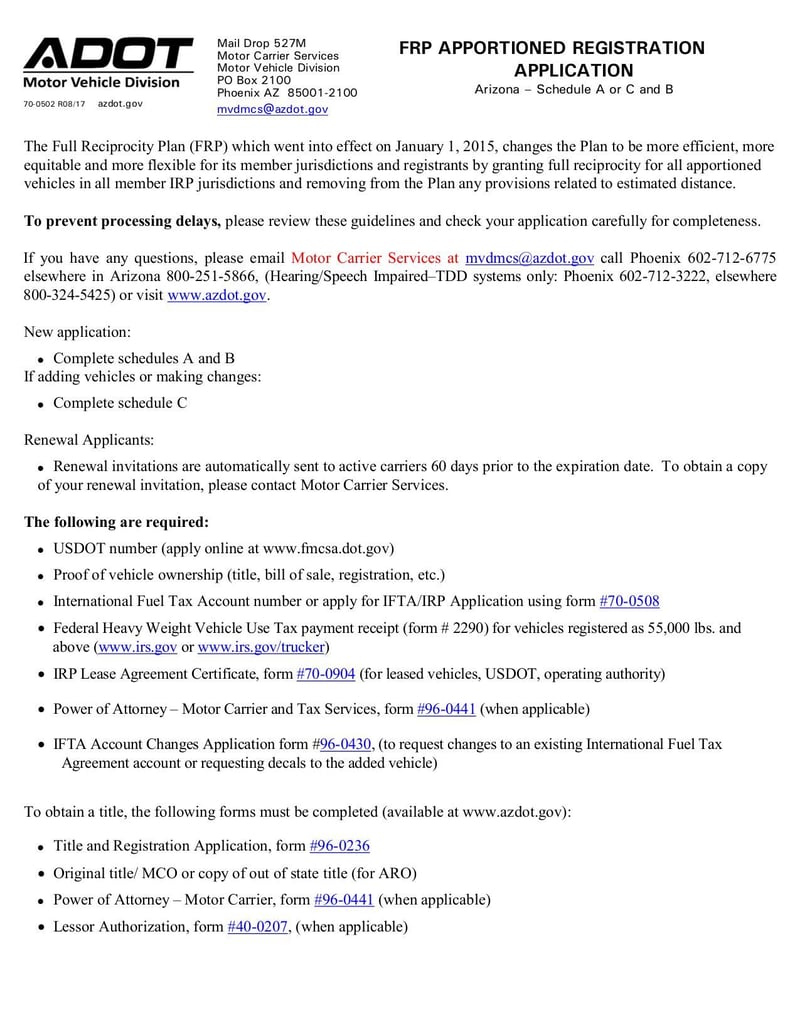 ARP Apportioned Registration Application | Fill online with Lumin