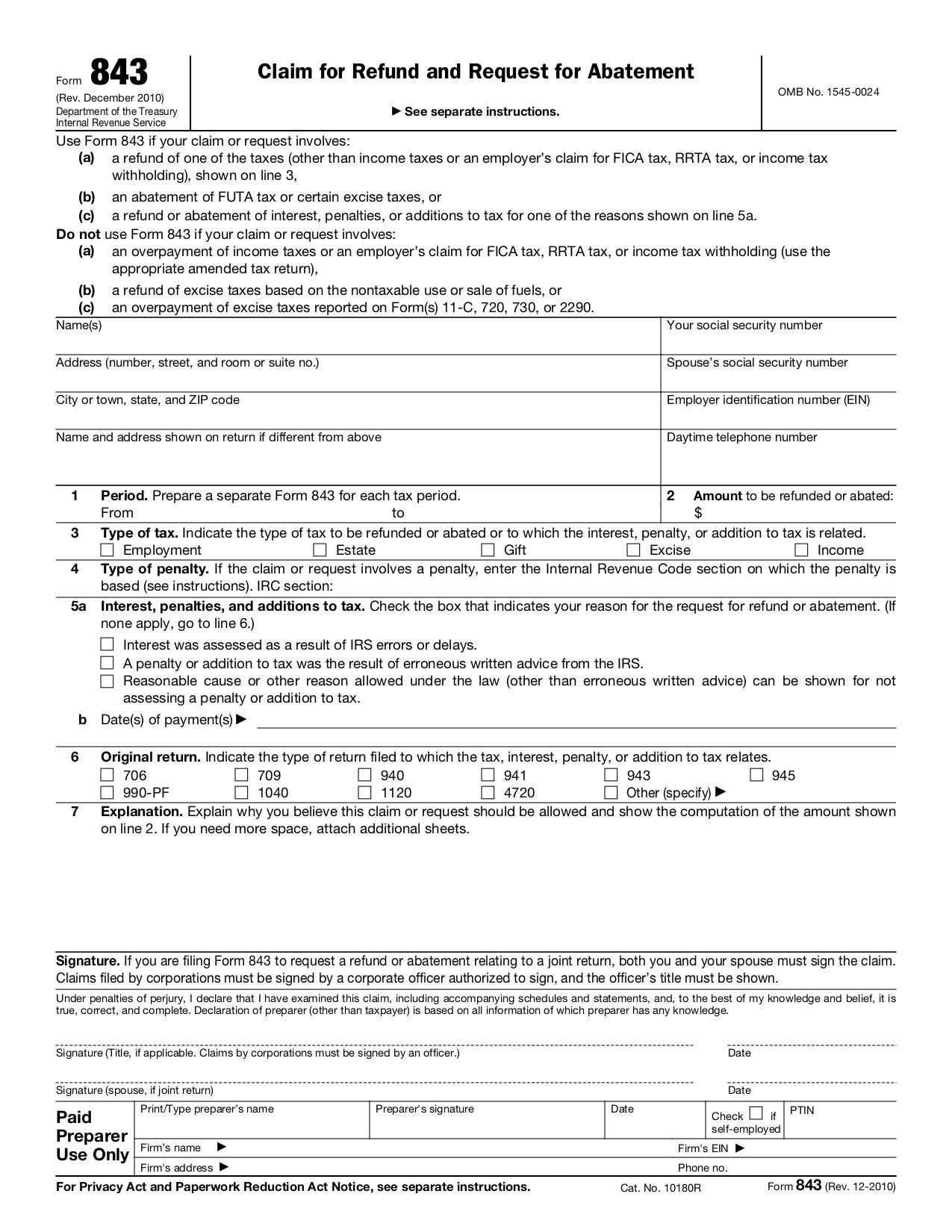 Form 843 | Fill and sign online with Lumin