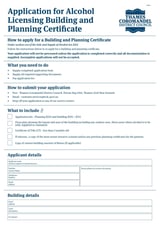 Application for Alcohol Licensing Building and Planning Certificate ...