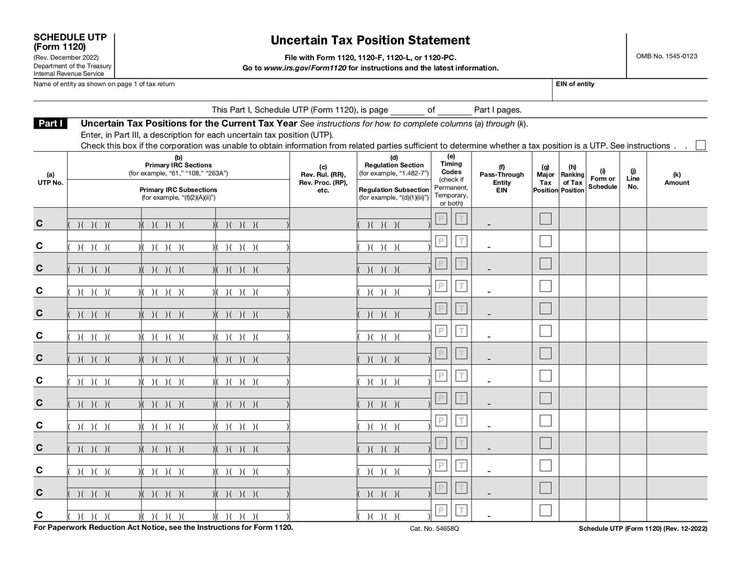 Schedule UTP (Form 1120) | Fill and sign online with Lumin
