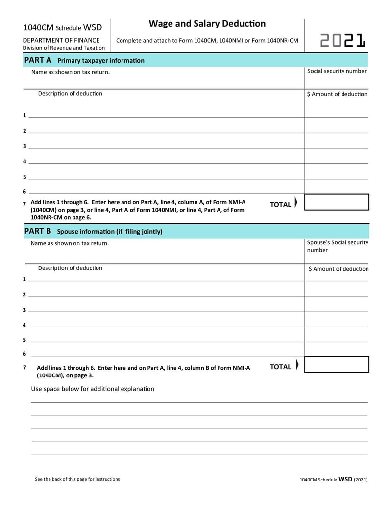 1040 CM Schedule WSD Form | Fill and sign online with Lumin