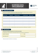 Working Dog Declaration | Fill and sign online with Lumin