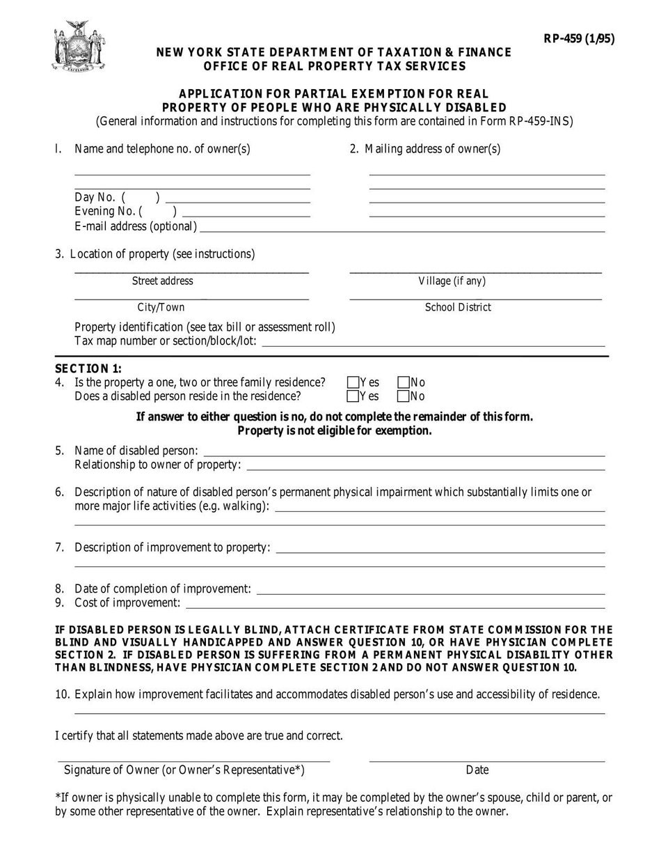 Form RP-459 - 1995 | Fill and sign with Lumin