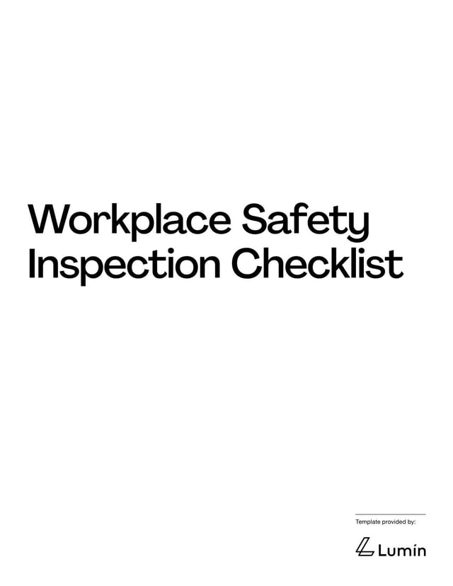Workplace Safety Inspection Checklist Template | Fill and sign with Lumin