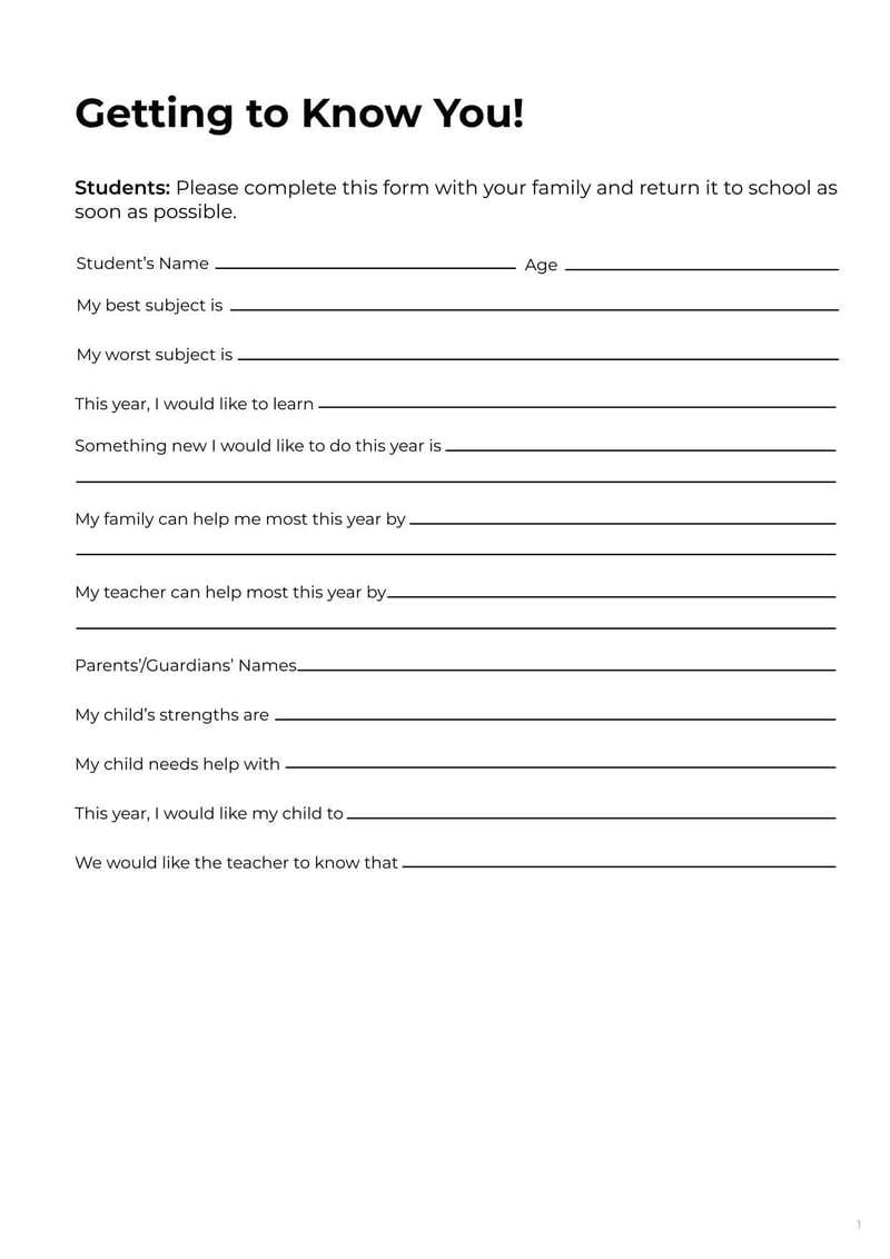 Student Profile Template | Fill and sign online with Lumin