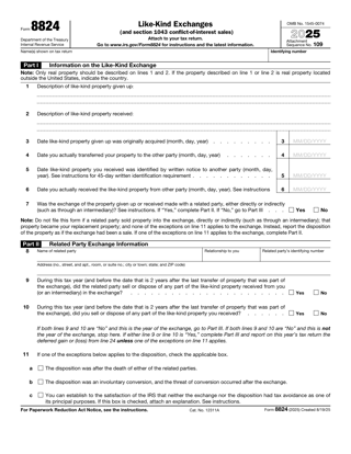 Form 8824 Like-Kind Exchanges (and Section 1043 Conflict-of-Interest Sales)