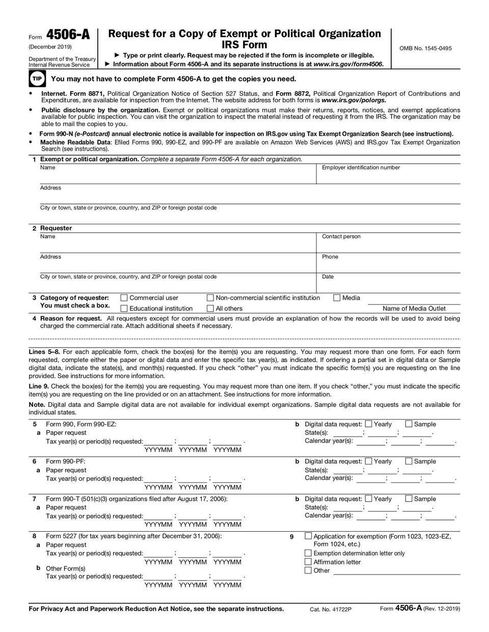 Form 4506-A Accessible | Fill and sign online with Lumin