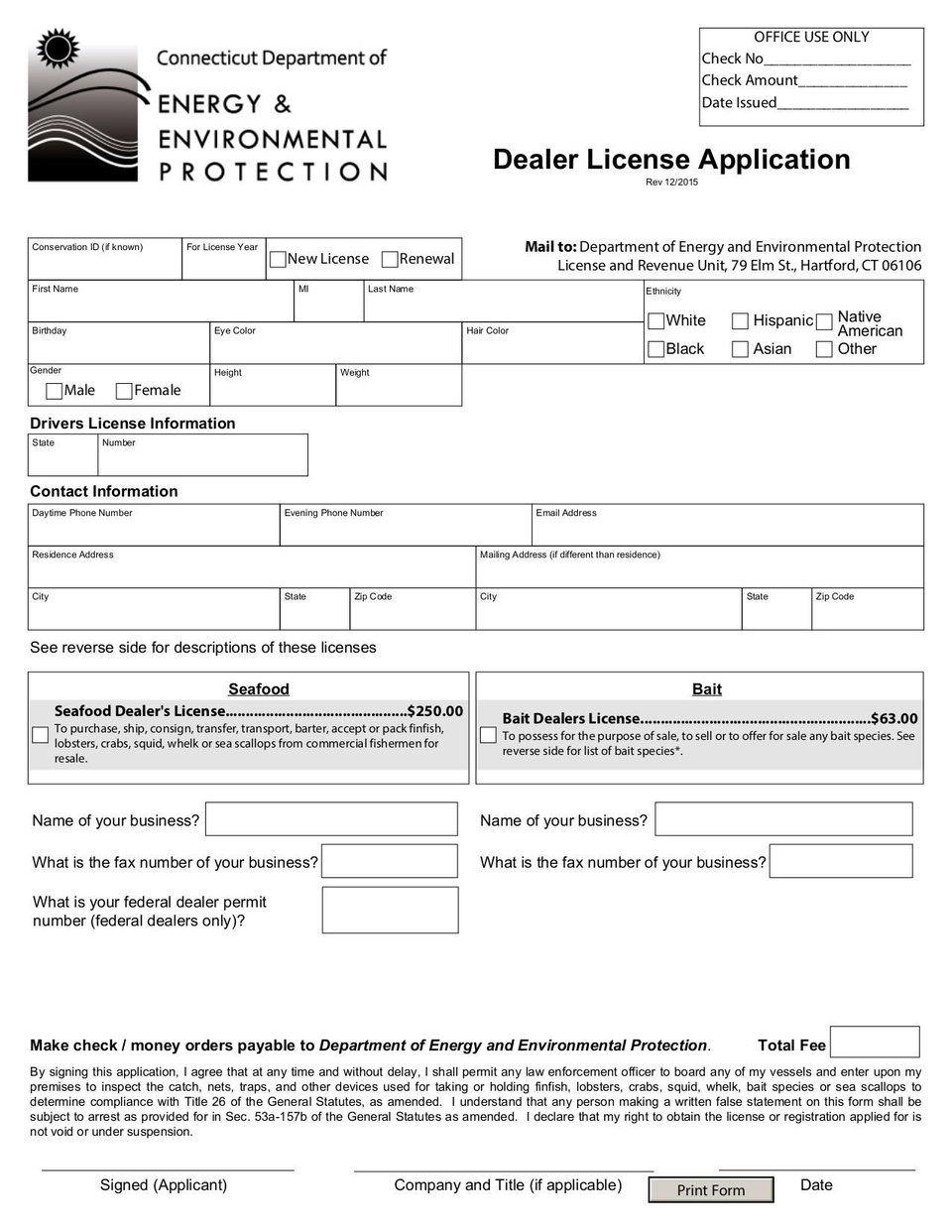 Connecticut Dealer License Application Form | Fill and sign online with ...