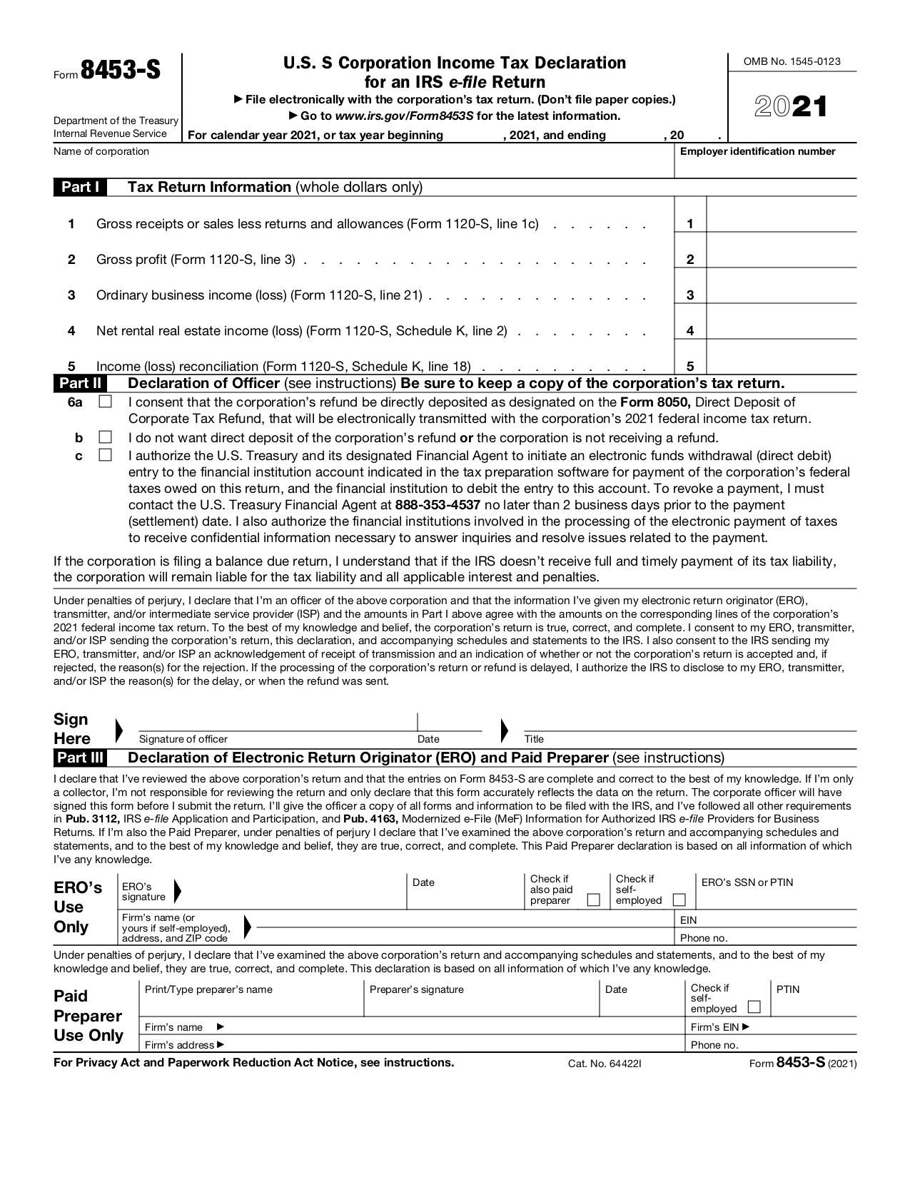 Form 8453-S | Fill and sign online with Lumin
