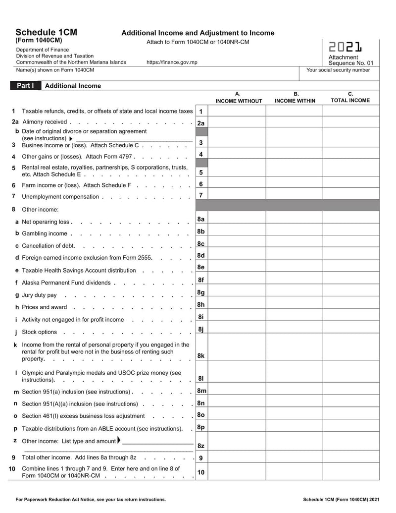 Schedule 1CM (Form 1040CM) | Fill and sign with Lumin