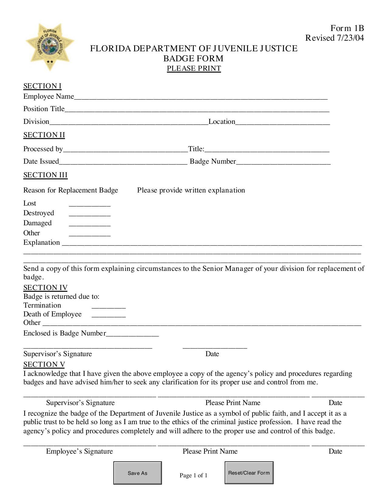 Badge Form 1B | Fill and sign online with Lumin