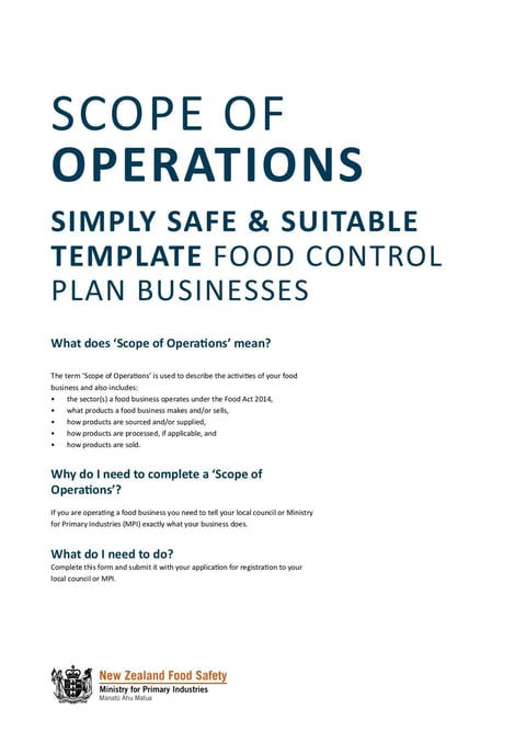 Food Control Plan Scope of Operations | Fill and sign online with Lumin