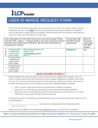 User ID Merge Request Form | Fill and sign online with Lumin