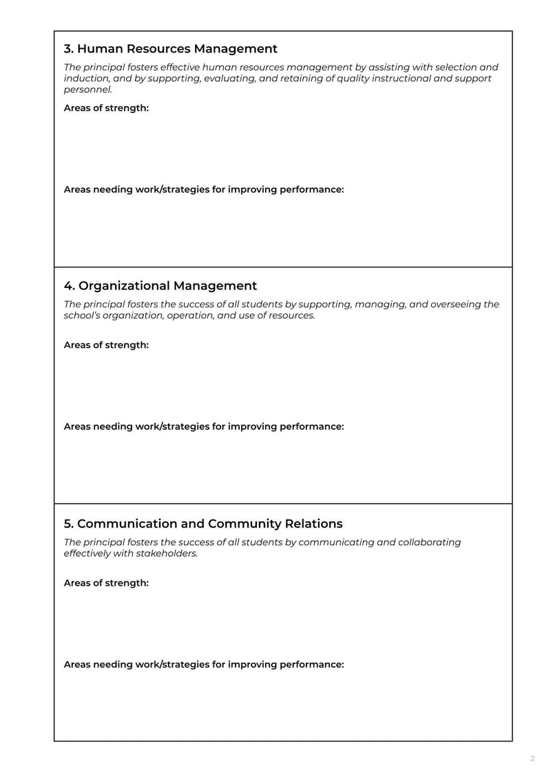 Principal Evaluation Template | Fill and sign online with Lumin