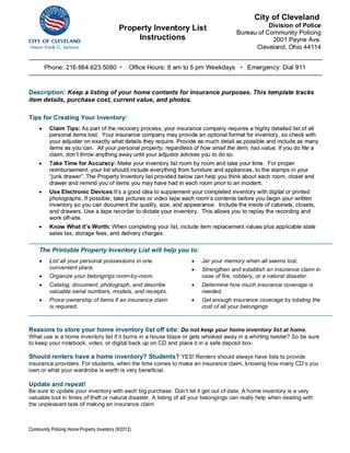 Home Inventory List Instructions and Checklist | Fill and sign online ...