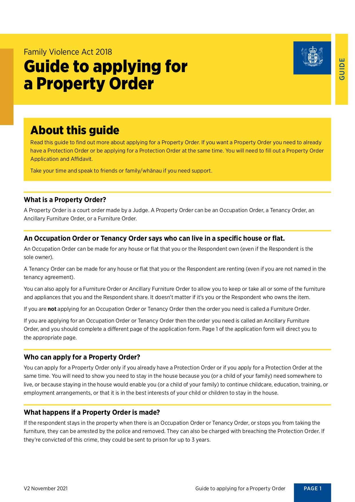 Application for Property Orders | Fill and sign online with Lumin
