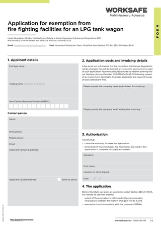 Application for Exemption from Fire Fighting Facilities for an LPG Tank ...