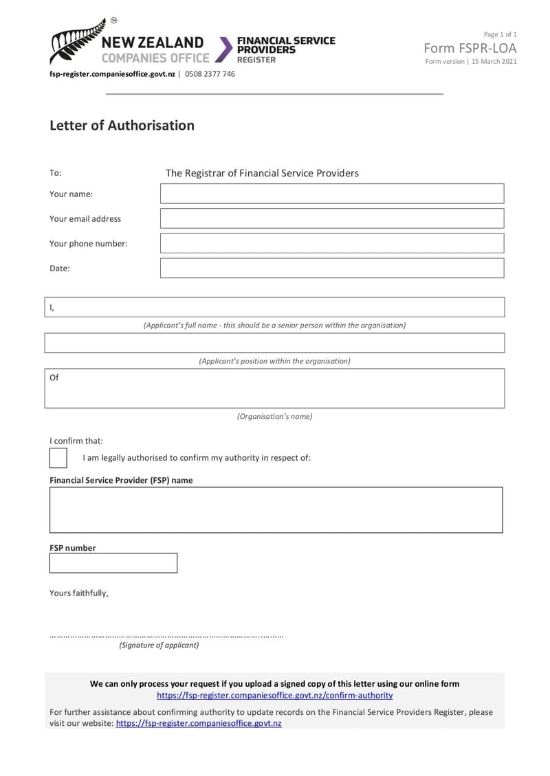 RFSPR LOA | Fill and sign online with Lumin