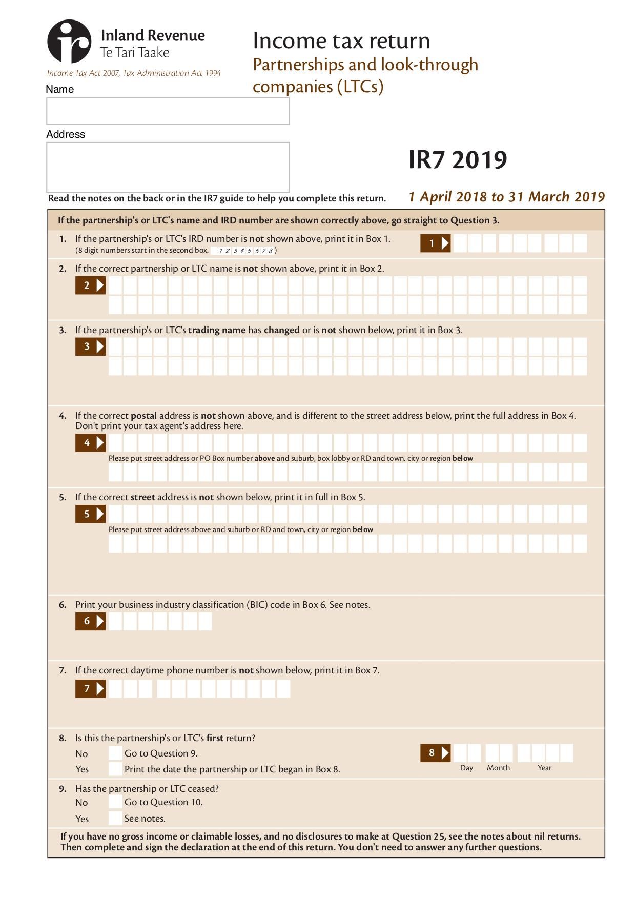 Form IR7 | Fill and sign online with Lumin